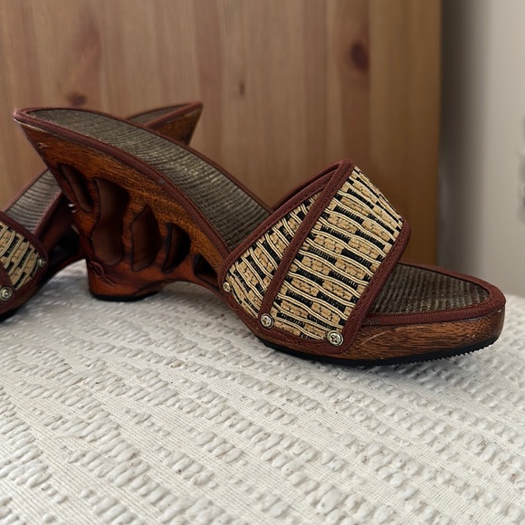 Shoes | Balinese Carved Wood Slides Sandals | Poshmark